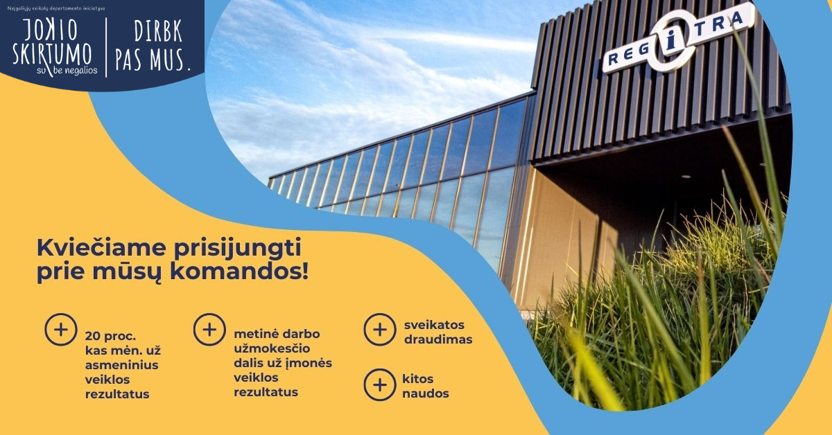 » Turto valdymo skyriaus vyresnysis (-ioji) specialistas (-ė)